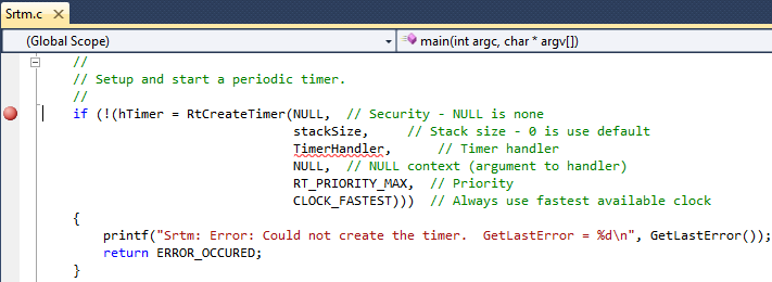 Debugging an RTSS Application with Visual Studio